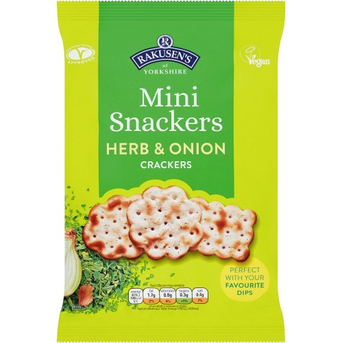 Rakusen's Herb & Onion Flavoured Mini Snackers Crackers (85g) - Compare ...
