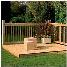 Patio Deck Kit 2.4x2.4m Includes Decking & Balustrades Forest Garden ...