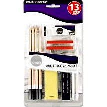 Daler-Rowney Simply Sketching Pencil Drawing 13 Piece Set Charcoal ...