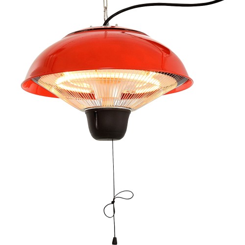 Outsunny Red Ceiling Mounted Halogen Electric Heater (1500w) - Compare ...