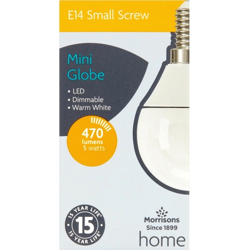 Morrisons LED Mini Globe 470 Lumens Bc Dimmable Light Bulb (4w ... Morrisons LED Mini Globe 470 Lumens Bc Dimmable Light Bulb (4w ...