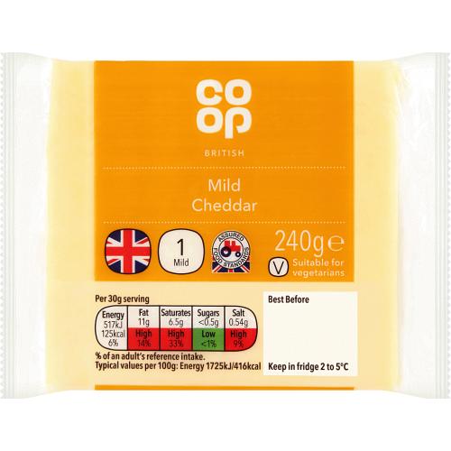 Co-op British Mild Cheddar (240g) - Compare Prices & Where To Buy ...