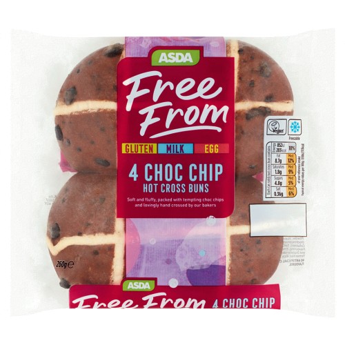 ASDA Free From 4 Choc Chip Hot Cross Buns (260g) - Compare Prices ...