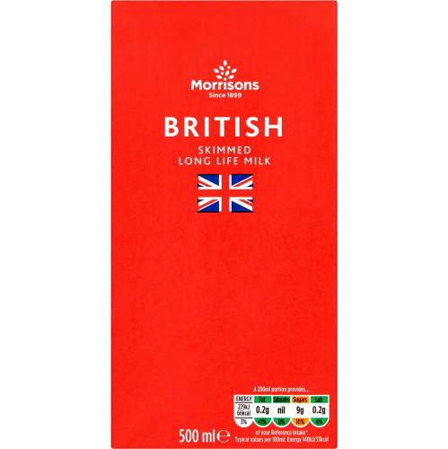 Morrisons Long Life British Skimmed Milk (500ml) - Compare Prices ...