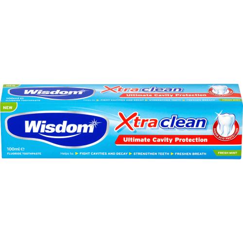 Wisdom Xtra Clean Ultimate Cavity Protection Fresh Mint Fluoride ...