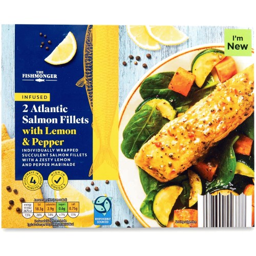 The Fishmonger Atlantic Salmon Fillets With Lemon & Pepper Marinade ...