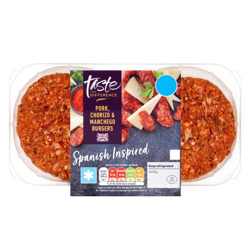 Sainsbury's British Pork & British Beef Chorizo Manchego Burgers Taste ...