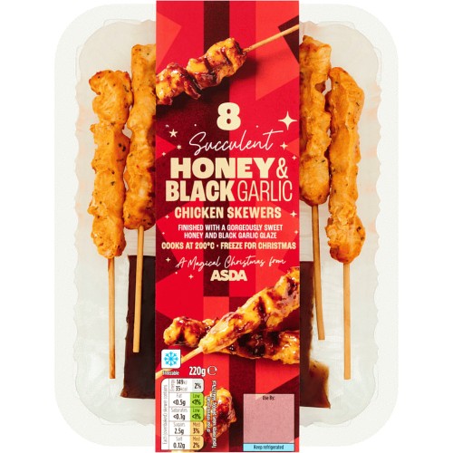 ASDA 8 Succulent Honey & Black Garlic Chicken Skewers (220g) - Compare ...
