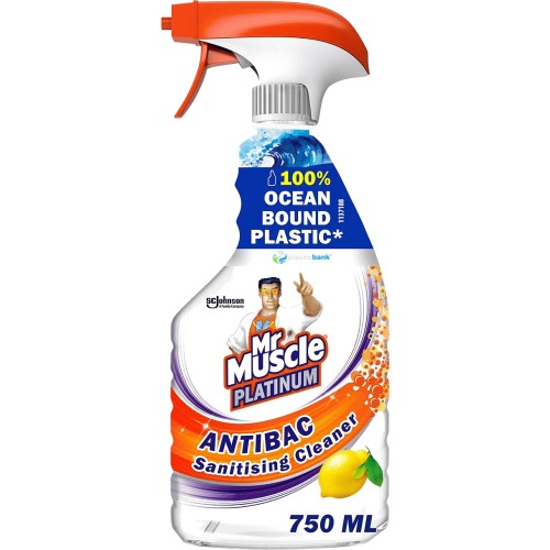 Mr Muscle Platinum Antibac Sanitising Cleaner Spray (750ml) - Compare ...