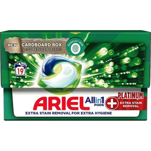 Ariel Platinum All in 1 Pods Washing Liquid Capsules 19 Washes ...