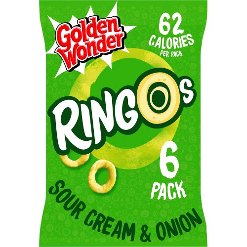 Golden Wonder Ringos Sour Cream & Onion (6 x 12.5g) - Compare Prices ...