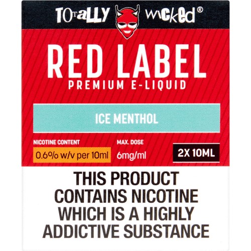 Totally Wicked Red Label Premium E-Liquid Ice Menthol Twin Bottles (6mg ...