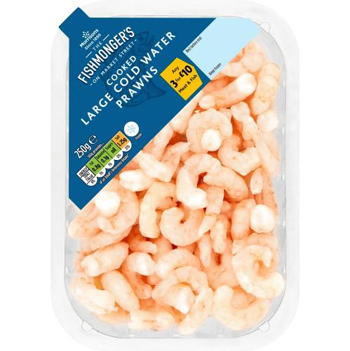 Morrisons Fishmongers Cooked Large Cold Water Prawns (250g) - Compare ...