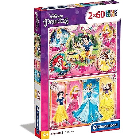 Clementoni 07133 Supercolor Princess Puzzle (2x60) - Compare Prices ...