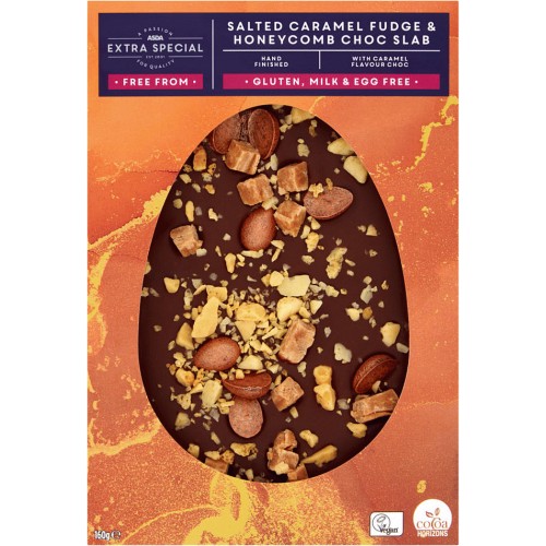 ASDA Extra Special Free From Salted Caramel Fudge & Honeycomb Choc Slab ...