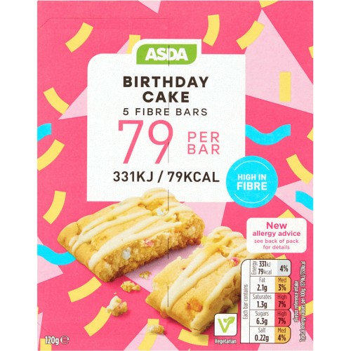 ASDA 5 Birthday Cake Fibre Bars (120g) - Compare Prices & Where To Buy ...