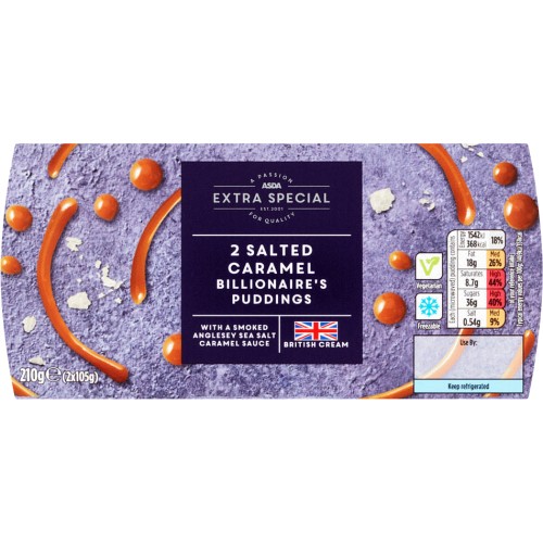 ASDA Extra Special Salted Caramel Billionaire's Puddings (2) - Compare ...