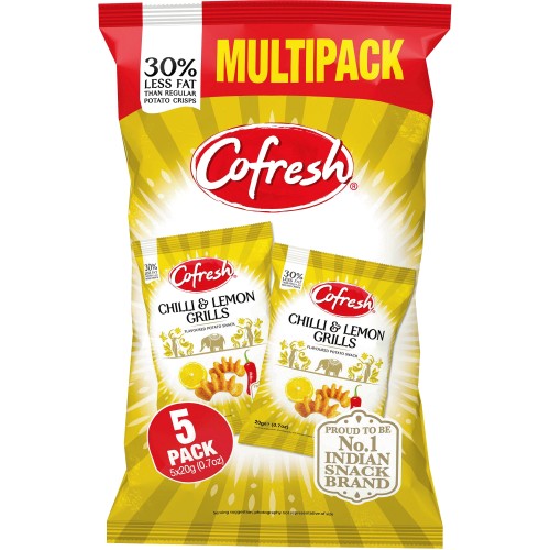 Cofresh Chilli & Lemon Grills Flavoured Potato Snacks (5 x 20g ...