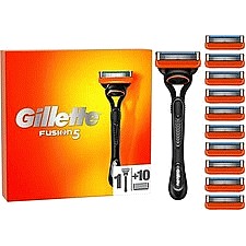 GILLETTE FUSION 5 RAZOR HANDLE + 11 BLADES STARTER PACK NEW GENUINE ...