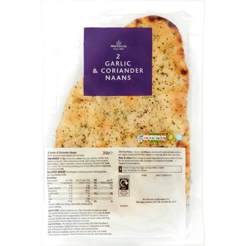 Morrisons Garlic & Coriander Naan (2) - Compare Prices & Where To Buy ...