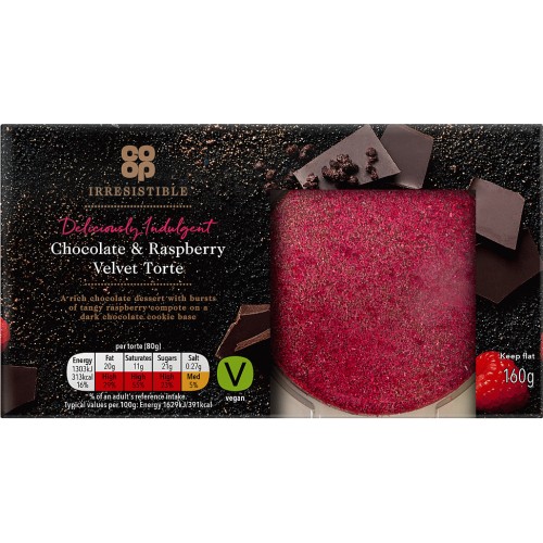 Co-op Irresistible Chocolate & Raspberry Velvet Torte (160g) - Compare ...
