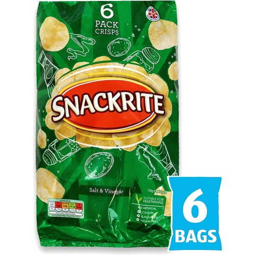 Snackrite Multipack Salt & Vinegar Potato Crisps (6 x 25g) - Compare ...