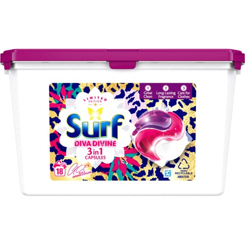 Surf Limited Edition Diva Divine 3-in-1 Washing Capsules 18 Washes (18 ...