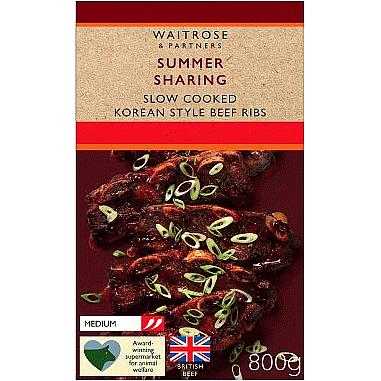 Waitrose Summer Slow Cooked Korean Style Beef Ribs (800g) - Compare ...