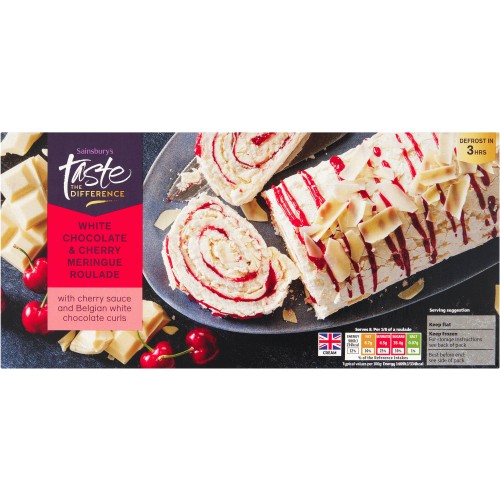 Sainsbury's White Chocolate & Cherry Roulade Taste the Difference (560g ...