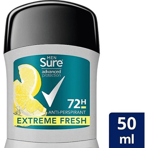 Sure Men Advanced Extreme Fresh Antiperspirant Stick (50ml) - Compare ...