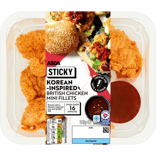 ASDA Sticky Korean-Inspired British Chicken Mini Fillets (345g ...
