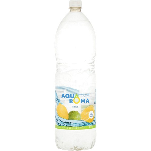 AQUA ROMA Lemon & Lime Flavour Still Flavoured Spring Water (2 Litre ...
