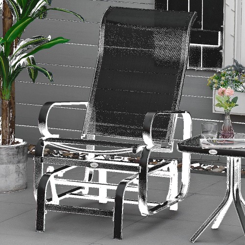Outsunny Black Metal Outdoor Gliding Rocking Chair - Compare Prices ...
