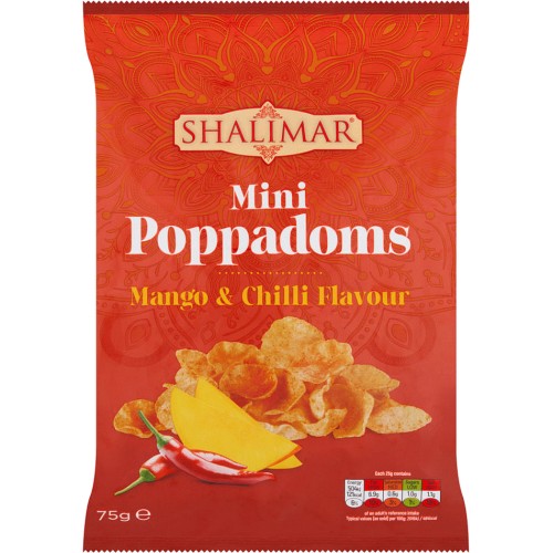Shalimar Mango & Chilli Flavour Mini Poppadoms (75g) - Compare Prices ...