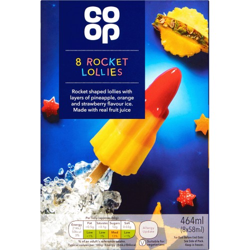 Co Op Rocket Lollies (8 x 58ml, 464ml) - Compare Prices & Where To Buy ...