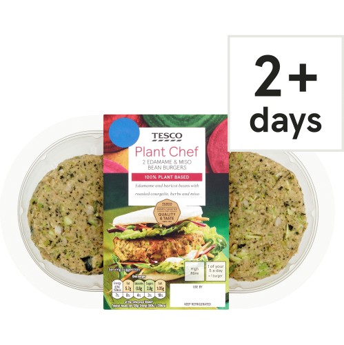 Tesco Plant Chef 2 Edamame & Miso Bean Burgers (226g) - Compare Prices ...