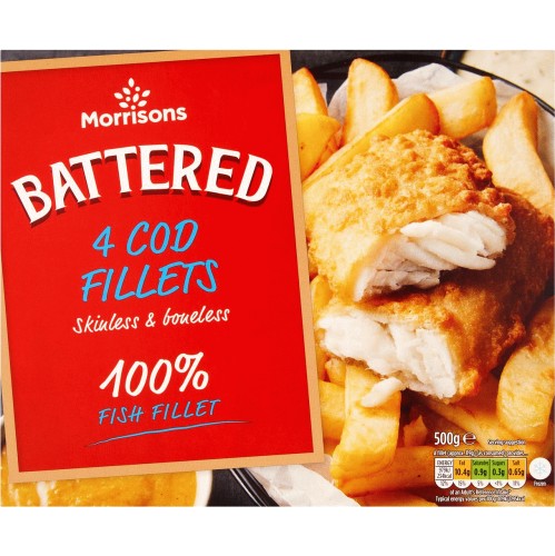 Morrisons 4 Battered Cod Fillets (500g) - Compare Prices & Where To Buy ...