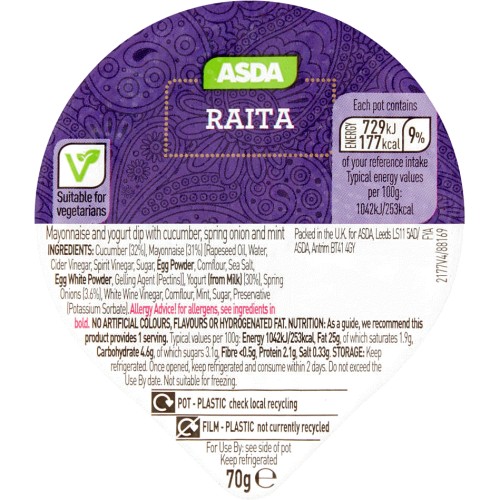 ASDA Raita Dip (70g) - Compare Prices & Where To Buy - Trolley.co.uk