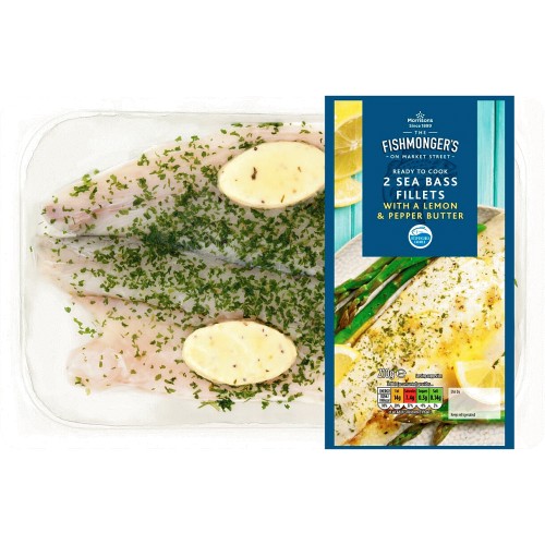 Morrisons Seabass Fillets With Lemon & Pepper Butter - Compare Prices ...
