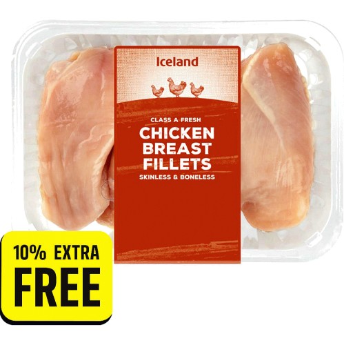 Iceland Class A Fresh Chicken Breast Fillets Skinless & Boneless (10% ...