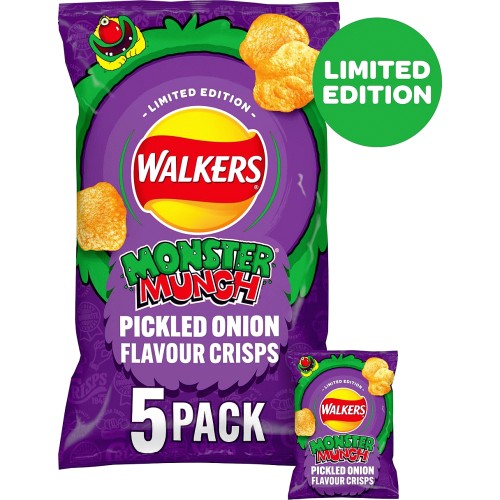Walkers Monster Munch Pickled Onion Picked Onion Flavour Crisps ...