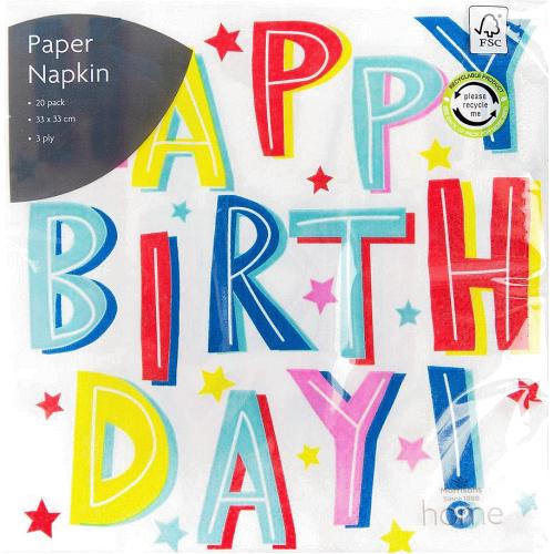 Morrisons Happy Birthday Balloon Napkins (20) - Compare Prices & Where ...