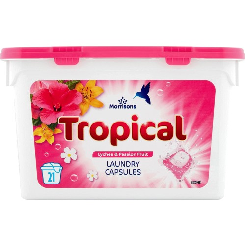 Morrisons Tropical Lychee & Passionfruit Laundry Washing Capsules (21 ...