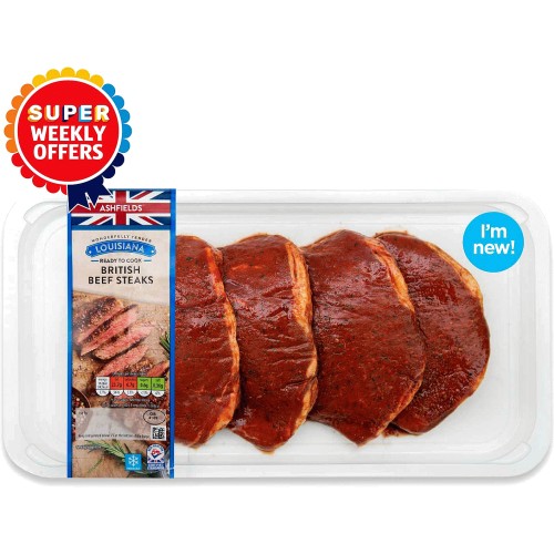 Ashfields Wonderfully Tender Louisiana British Beef Steaks (700g ...