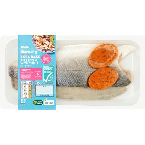 ASDA Warming 2 Sea Bass Fillets with Chilli Butter (200g) - Compare ...