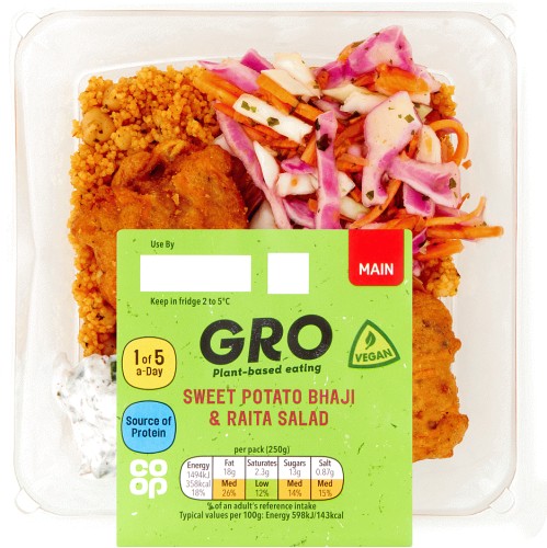 Co-op GRO Sweet Potato Bhaji & Raita Salad (250g) - Compare Prices ...