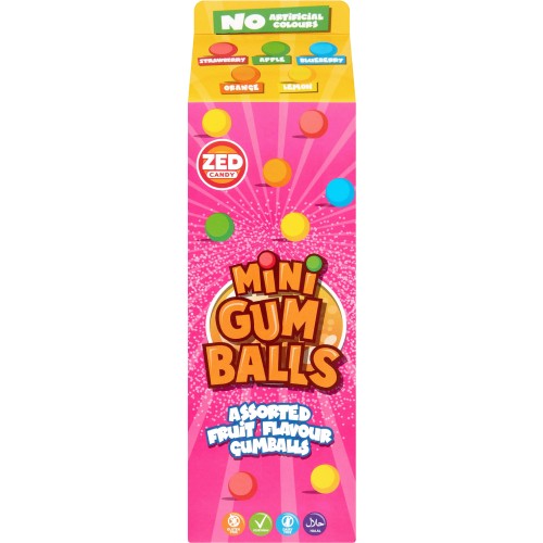 Zed Candy Mini Gumballs Assorted Fruit Flavour Gumballs (400g ...
