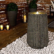 Charles Bentley Rattan Effect Water Feature with LED light - Compare ...