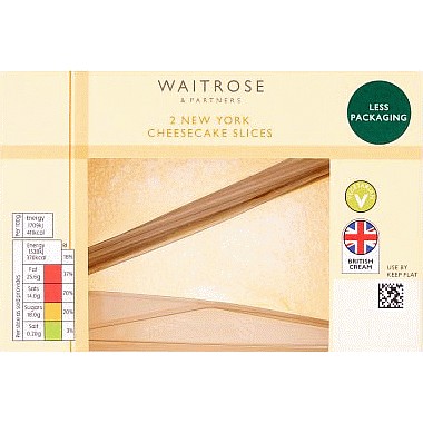Waitrose New York Cheesecake Slices (2 x 90g, 192g) - Compare Prices ...