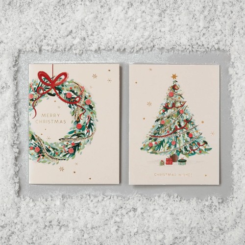 Morrisons Wreath And Tree Duo Christmas Cards (10) - Compare Prices ...